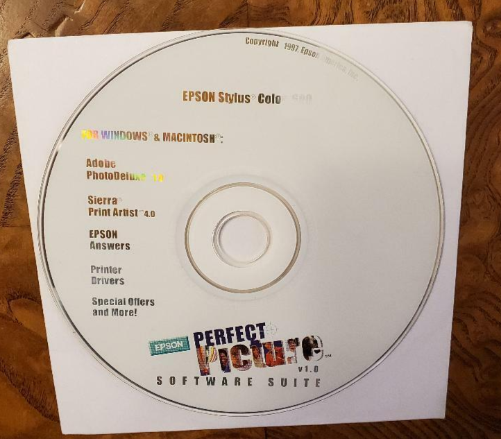 Epson Perfect Picture Software Suite Epson Stylus Color 600 CD-ROM ...