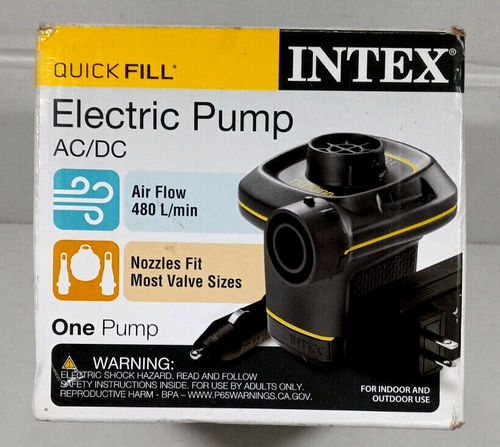 Intex Quick-Fill AC/DC Electric Air Pump 110-120V AC/12V DC Indoor ...