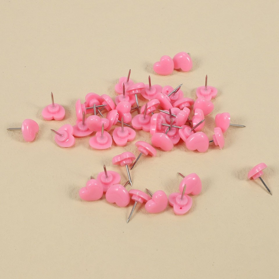 Heart shape 50pcs Plastic Quality Cork Board Safety Colored Push ...