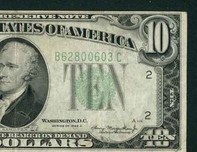 $10 1934 Federal Reserve Note ** PAPER CURRENCY AUCTIONS | eBay