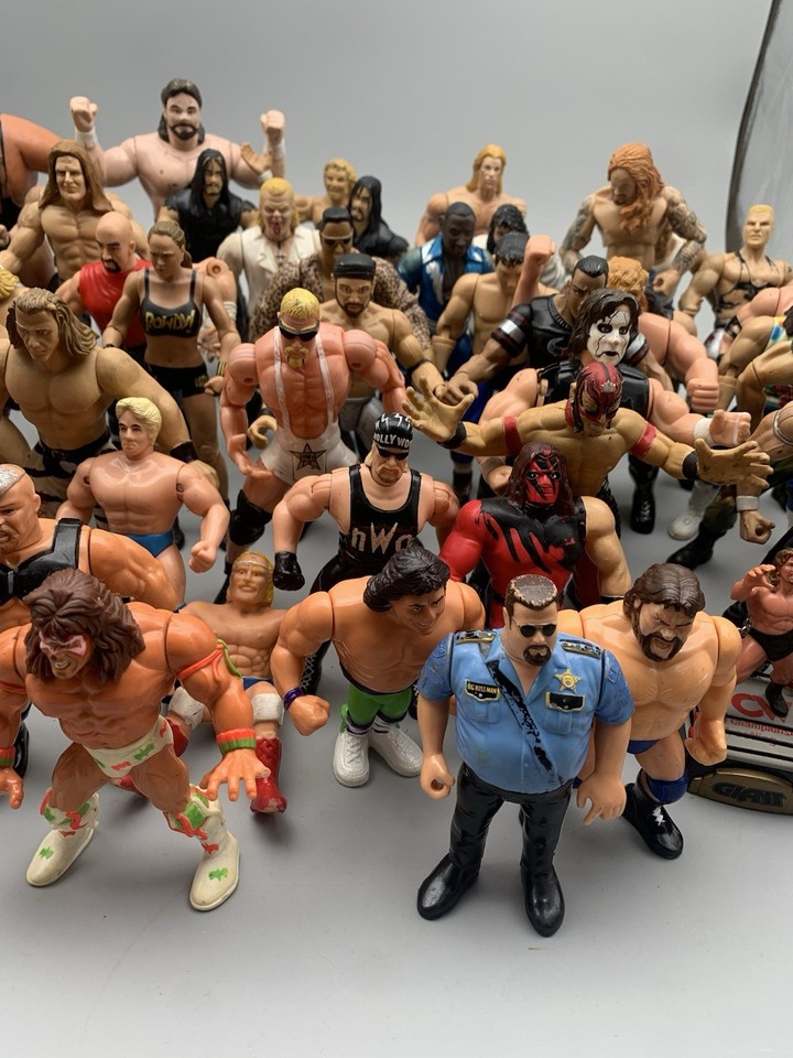 WWF Hasbro LJN Jakks Wrestling Figures Huge Lot of 62 Figures Vary in ...