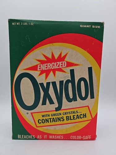 Vintage 1960's 3Lb 1oz Giant Size Energized Oxydol w/Green Crystals ...