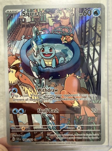 Pokémon TCG Squirtle 148/142 Secret Rare Alt Art Full Art Pidgey and ...