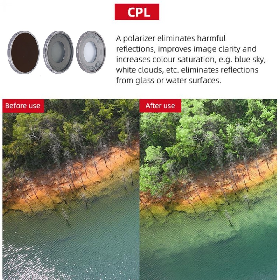 3x Camera ND Filter Kit UV CPL ND16 Action Camera Filter Optical Glass ...