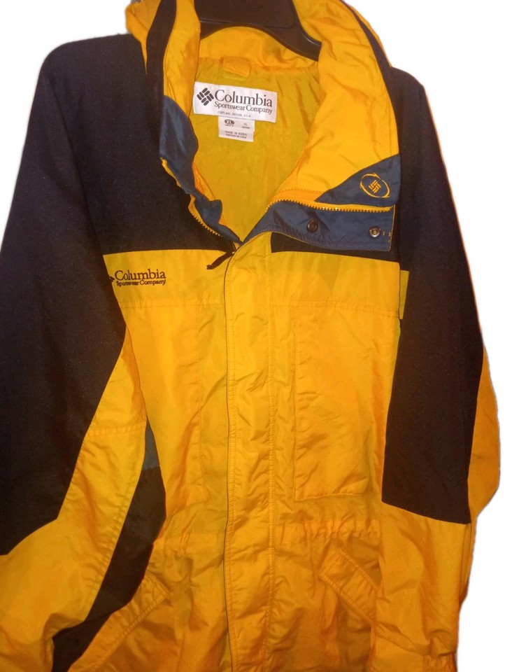 Columbia Fire Ridge Jacket/Windbreaker. Yellow/Navy/black | eBay