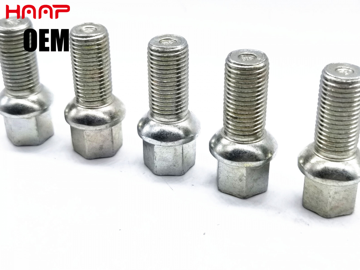 Set of 5 Genuine Wheel Lug Nut Bolt M14x1.5 26MM for VW Porsche Audi ...
