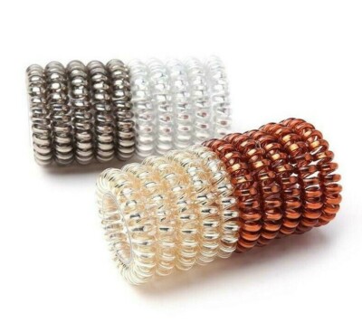8 PC Set Spiral Hair Wired Coil Hair Ties Hair Accessories Neutral ...