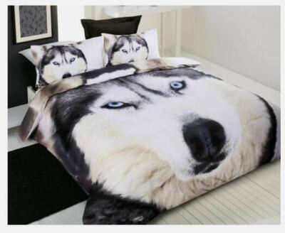 Husky Wolf Digitally Printed. Quilt Doona Duvet Cover Set. Animal Print ...