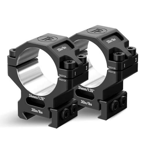 7075 Series Aluminum 34mm Scope Rings - Medium Profile 34mm Scope Mount ...