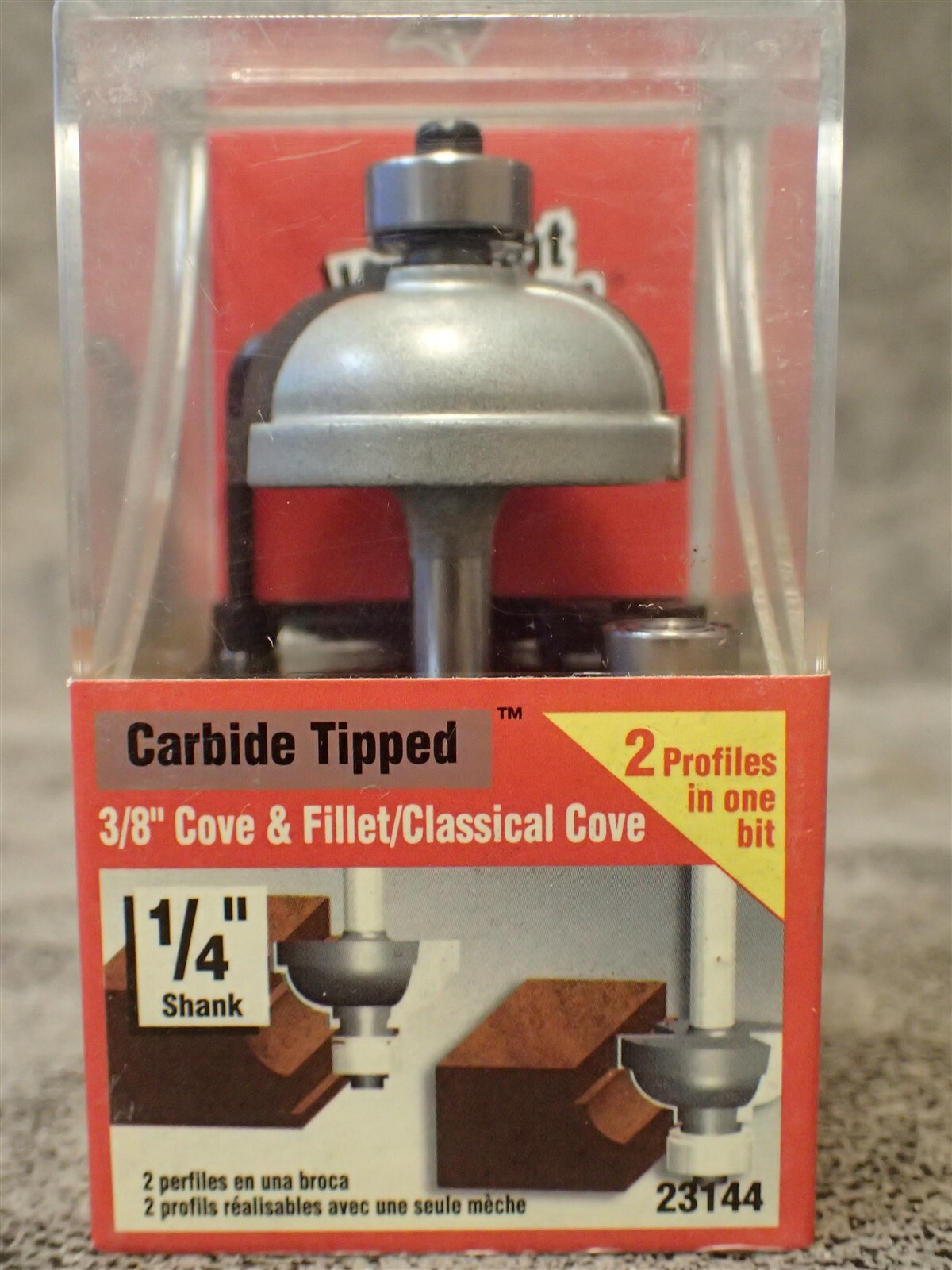 23144 Vermont 3/8" Cove & Fillet/Classic Router Bit 1/4 Shk Carbide Tip ...