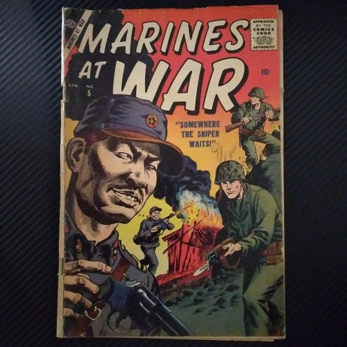 1957 Marines at War Atlas Comic Book #5 "Somewhere the Sniper Awaits ...