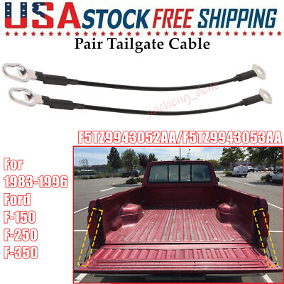 2*Tailgate Tail Gate Rear Support Cable Strap For 1983-1996 Ford F150 ...