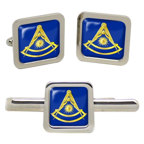 Masonic Lodge Past Master Square Cufflinks and Tie Clip Set | eBay