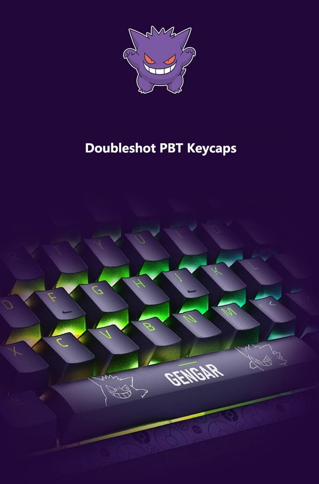 Razer x Pokémon Gengar Wireless Mechanical Keyboard RGB Backlit With ...