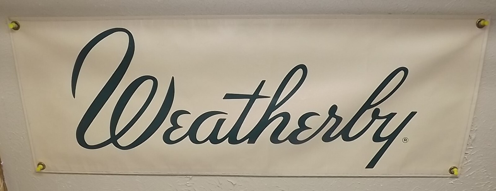 Vintage WEATHERBY Rifles Shotguns Hanging Banner 34.5" X 12.5" Original ...