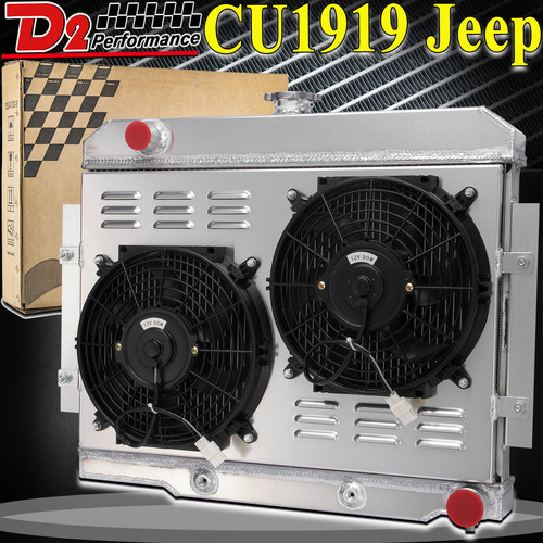 CU1919 3 Row Radiator Shroud Fan For 1972-1986 78 Jeep CJ5 CJ6 CJ7 ...