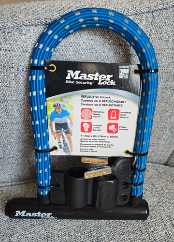 Master Lock Bike Security Reflective U-Lock Bike Lock w/ 2 Keys BLUE ...
