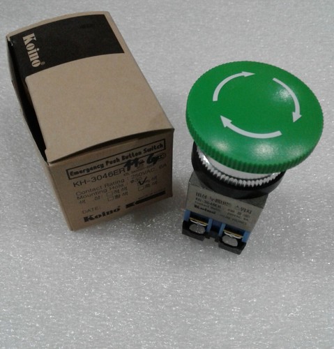 KH-3046ER KOINO 30MM 250VAC 6A GREEN EMERGENCY PUSH BUTTON SWITCH NEW ...