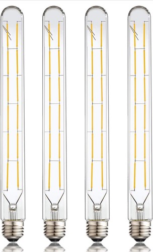 LEOOLS LED Tube Bulbs,T10 Tubular Edison Style LED Filament Bulb, 12W ...