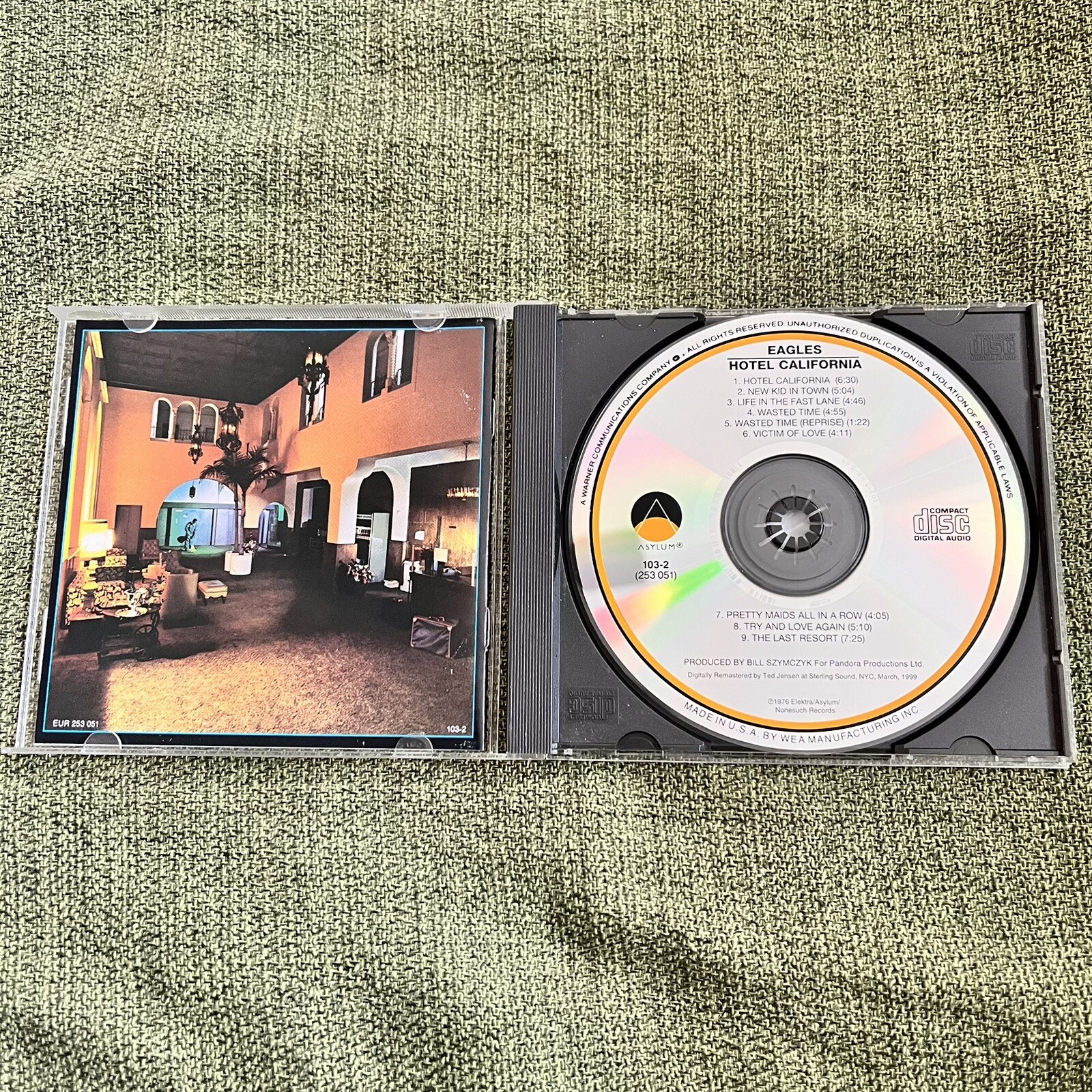 Eagles Hotel California 1976 CD Preowned Elektra Records Original Jewel ...