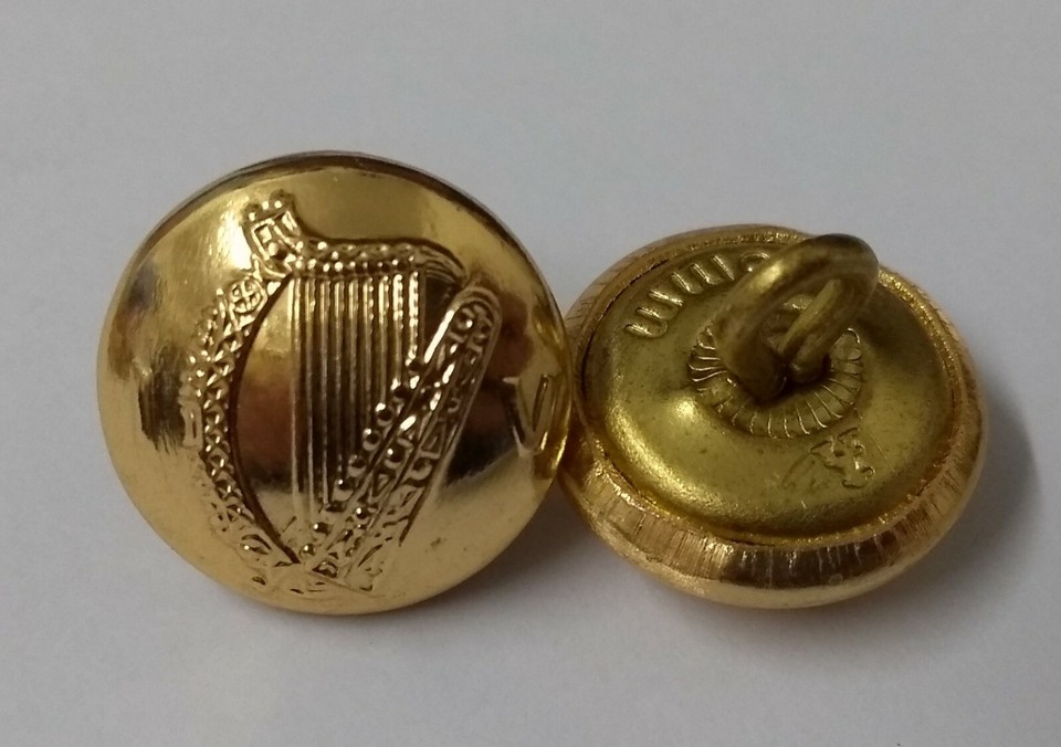 Vintage Irish Harp insignia Uniform Shank Buttons X2 ASBT198 | eBay