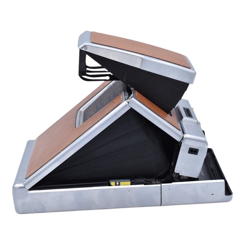 Polaroid SX-70 Land Camera, Chrome/Tan Leather Folding Instant Camera ...