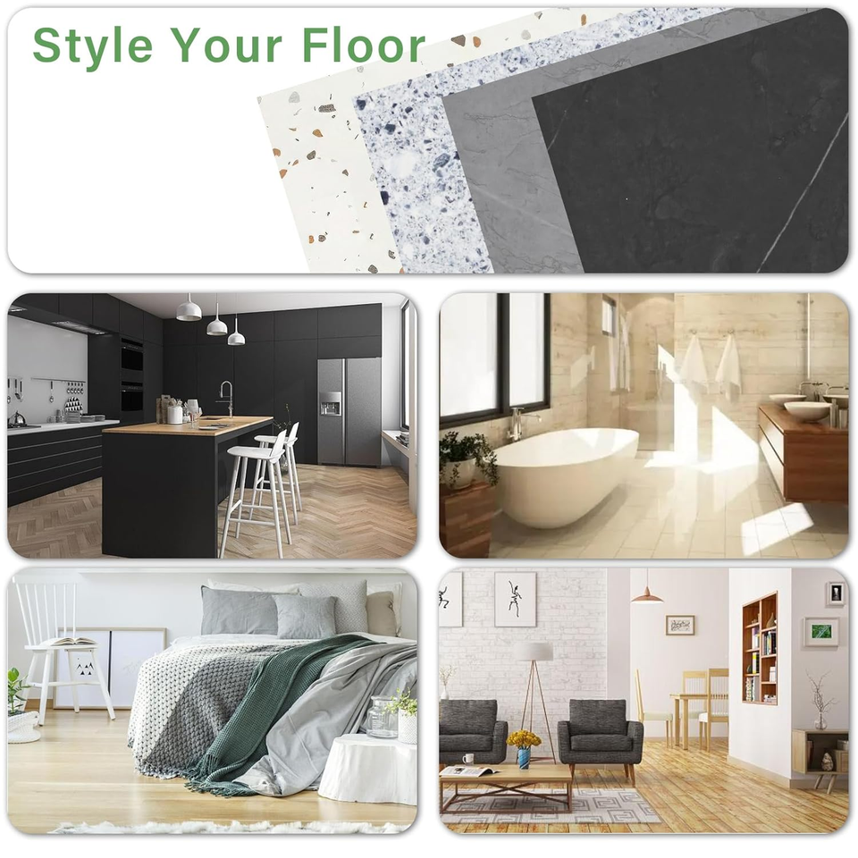 40-Pack Peel and Stick Floor Tiles Vinyl Floor 12 x 12 inch Self ...