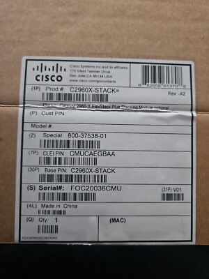 NEW Genuine Cisco C2960X FlexStack Module C2960X-STACK + Stack Cable 37 ...