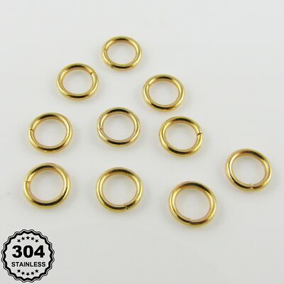 10 pcs Bulk 18k Gold Plated Stainless Steel 5mm Open Jump Rings ...