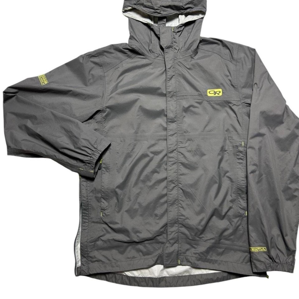 Outdoor Research Horizon Ventia Rain Shell Jacket Windbreaker Grey Mens ...