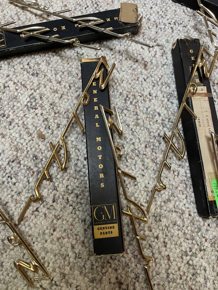 NOS 1957 Chevrolet Belair Gold Scripts 4692821 | eBay