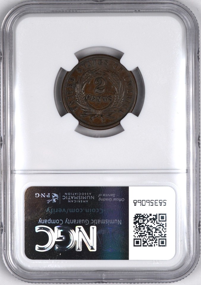 1864 Two Cent Copper Coin 2C - NGC XF45 BN - | eBay