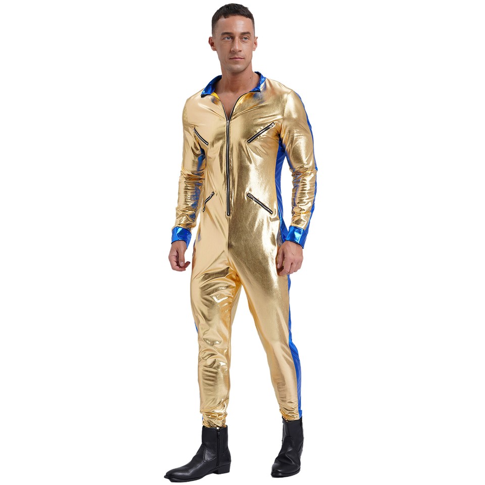 Men's One Piece Alien Robot Astronaut Costume Space Suit Bodysuits ...