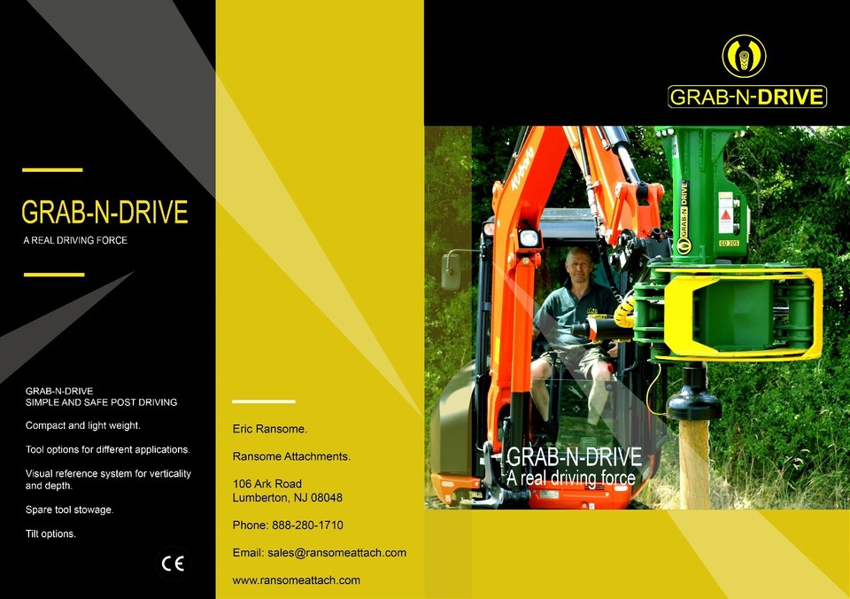 Grab-n-Drive post driver attachment model GD40S with log grapple - post ...
