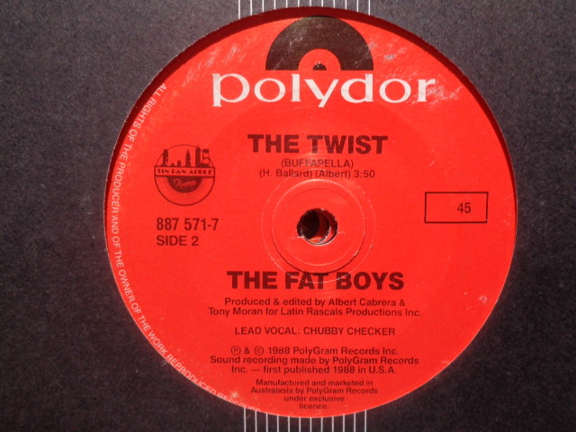 Fat Boys featuring Chubby Checker "The Twist" 1988 POLYDOR Oz 7" 45rpm ...