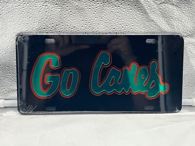 Miami Hurricanes NCAA Black Mirrored Laser Cut License Plate Craftique ...