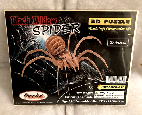 Puzzled 3D PUZZLE Black Widow SPIDER Wood Craft Construction Kit 27 ...
