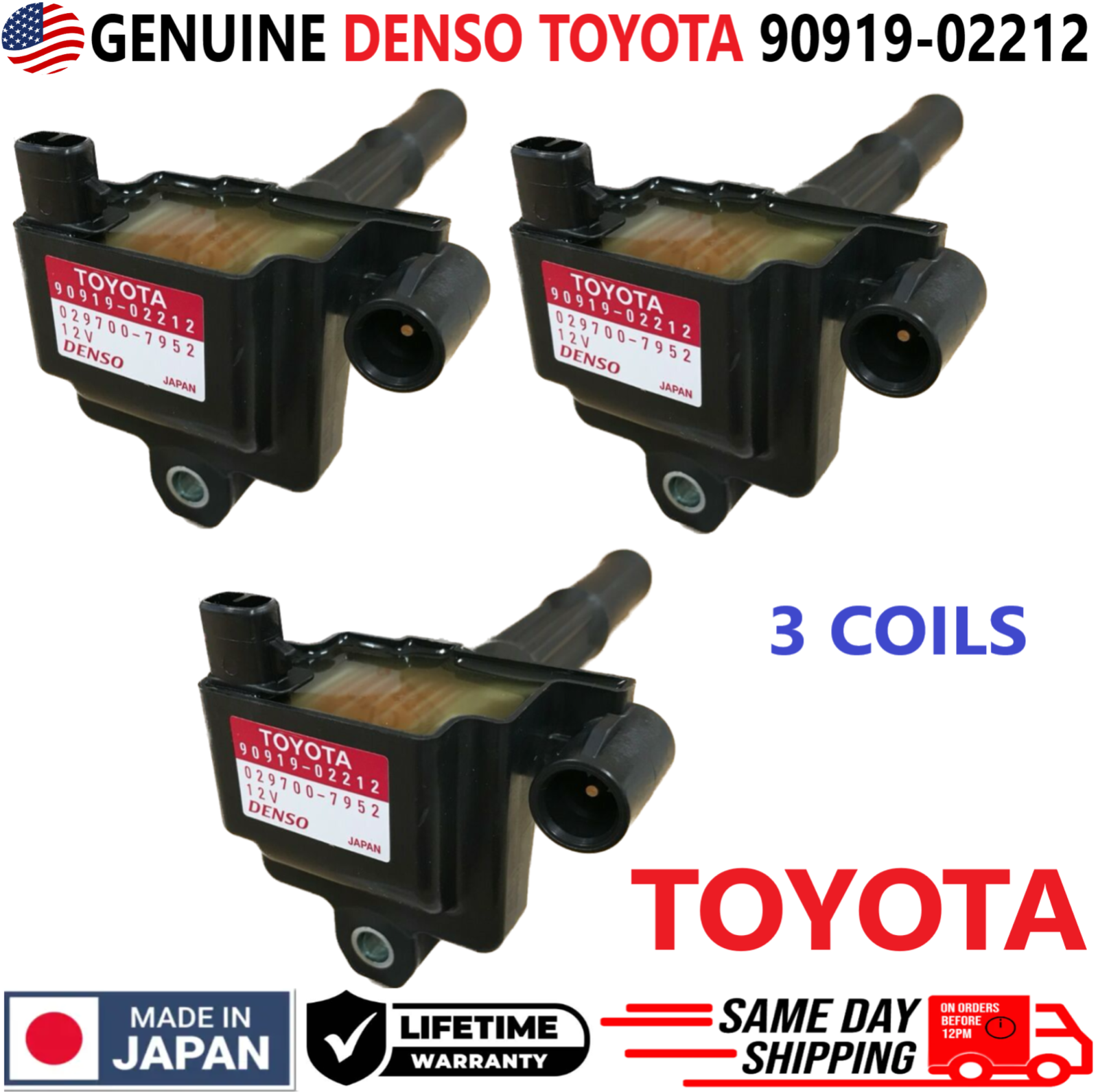 OEM DENSO Ignition Coils For 1995-2004 Toyota 4Runner Tacoma Tundra ...