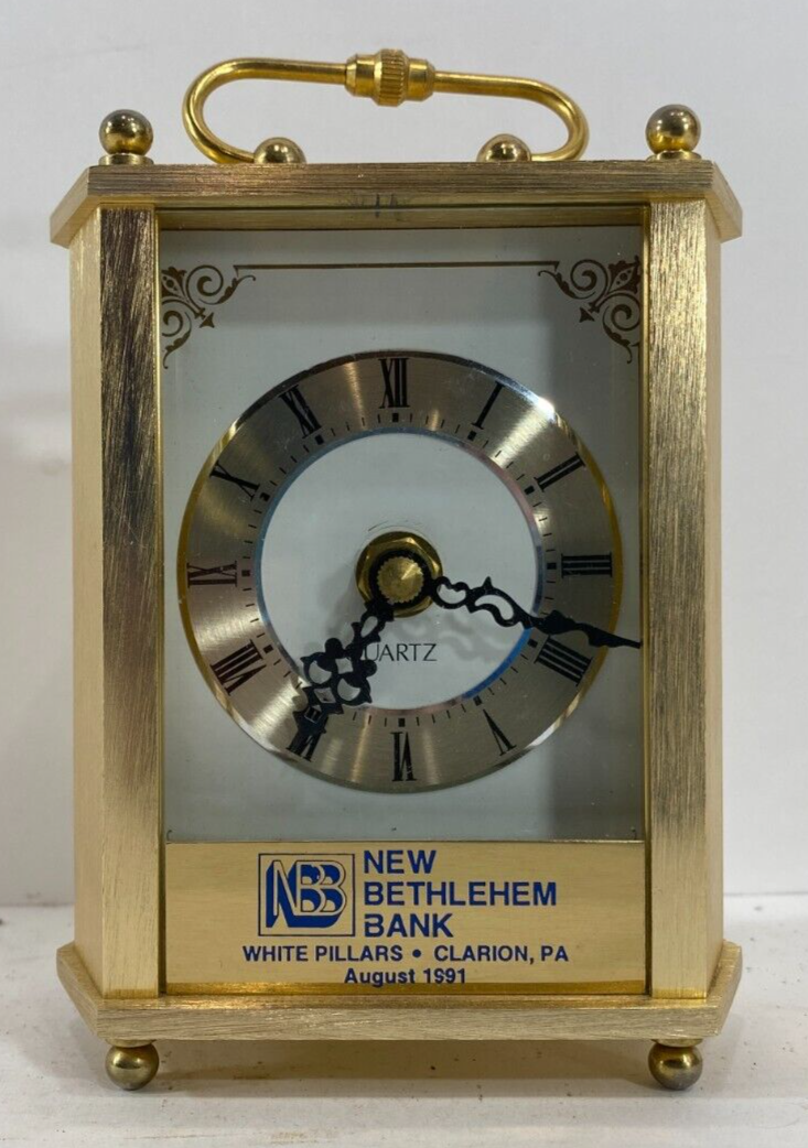 Vintage Small Brass Desk Clock - Working | eBay