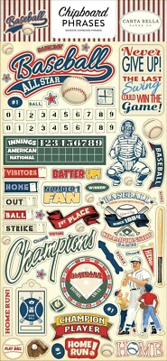 Baseball Team Player Game Fan Home Run Ball Strike Echo Park Chipboard ...