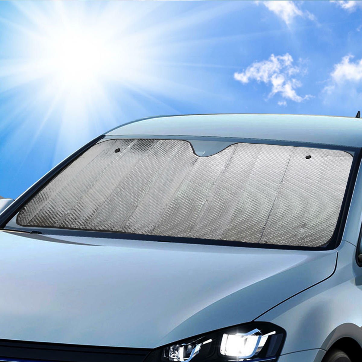 Large Dual-Layer Car Auto Sun Shade Windshield Reflector w/ Suction ...