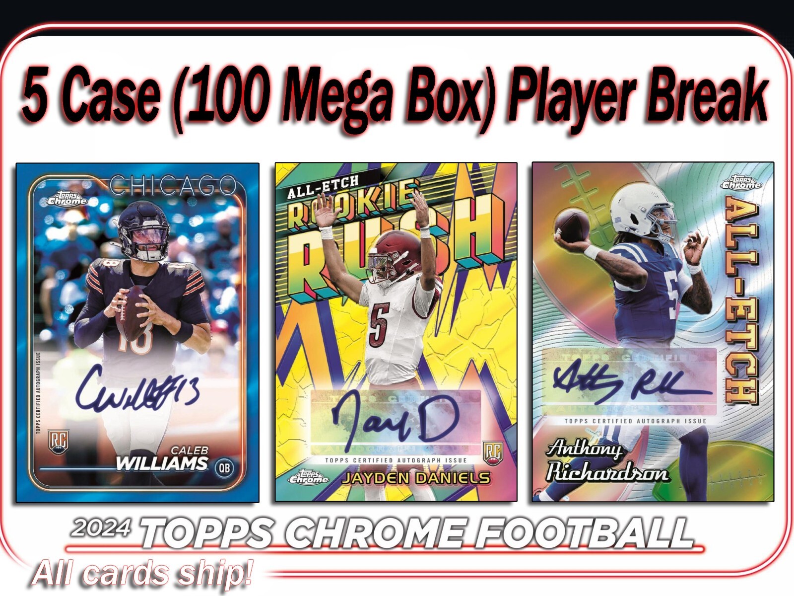 Michael Hall Jr. CLE 2024 Topps CHROME 5 MEGABOX Case (100 Box) Player ...