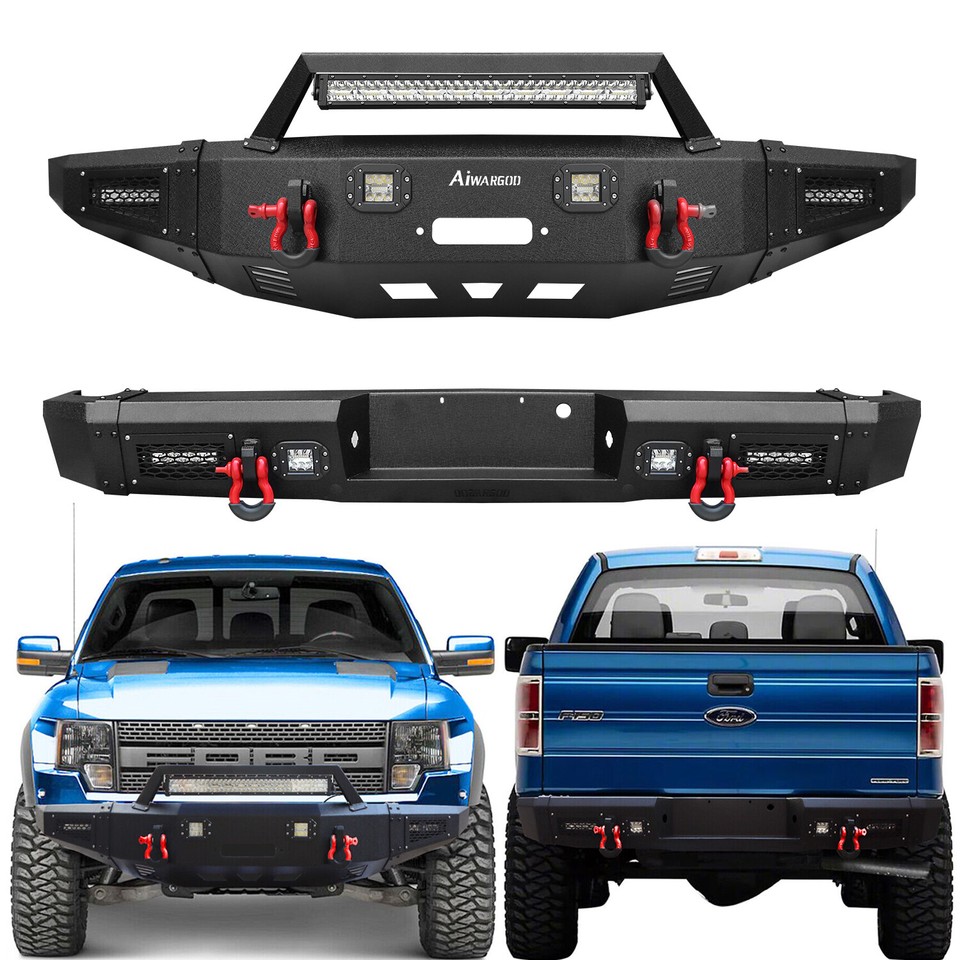 Fits 2010-2014 Ford F-150 SVT Raptor Steel Front Rear Bumper w/Winch ...
