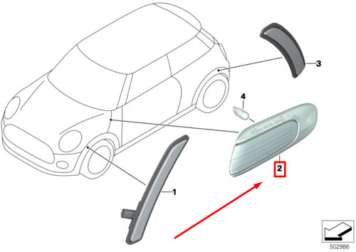 MINI CLUBMAN F54 FRONT LEFT FENDER TURN SIGNAL 7358469 63137358469 NO🇺🇸 ...