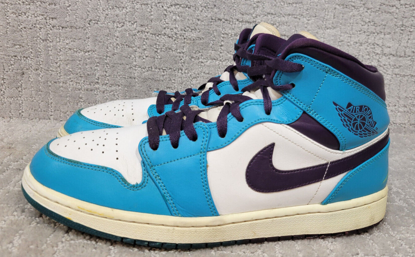 Nike Air Jordan 1 Mid Hornets 554724-415 Mens Size 10… - Gem