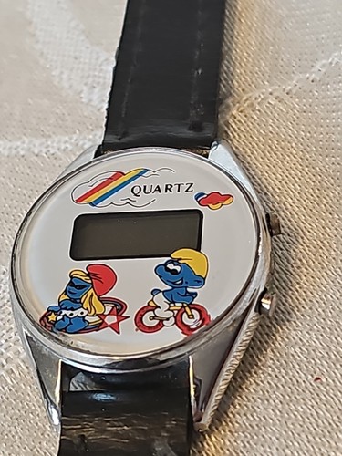 Vintage SMURFETTE, Smurf Digital Quartz Display Character Novelty Watch ...