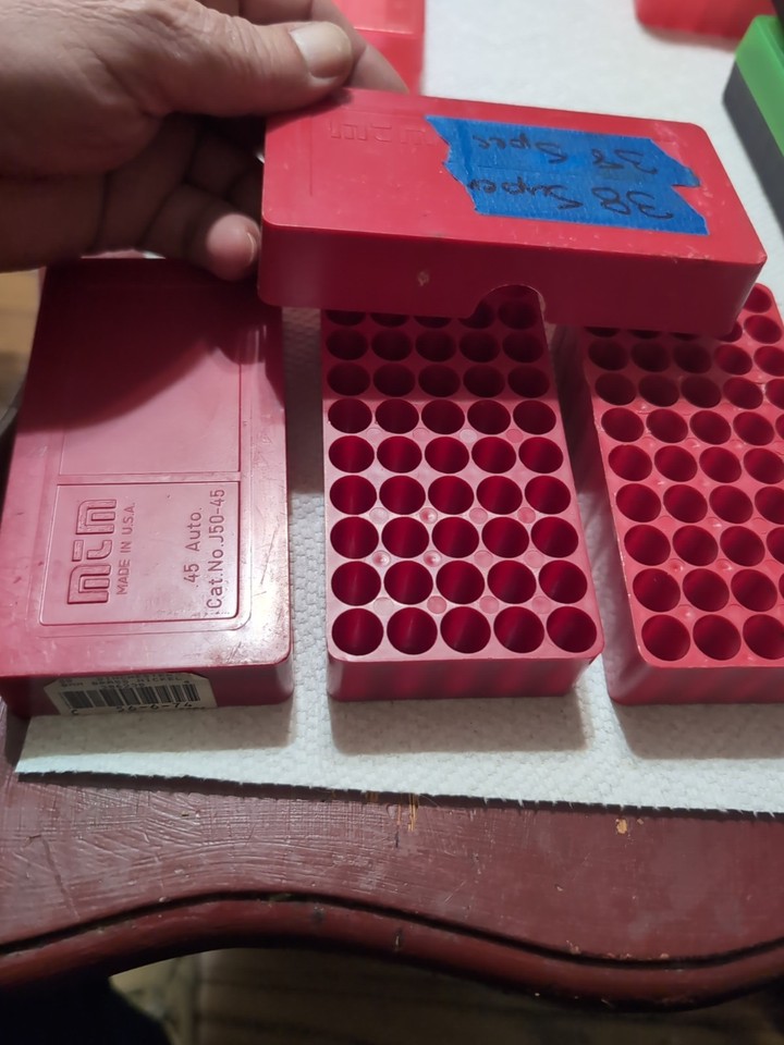 Lot of 17 Ammo Boxes: Cabela, Plano, MTM, Frankford Boxes - 10mm,9mm 45 ...