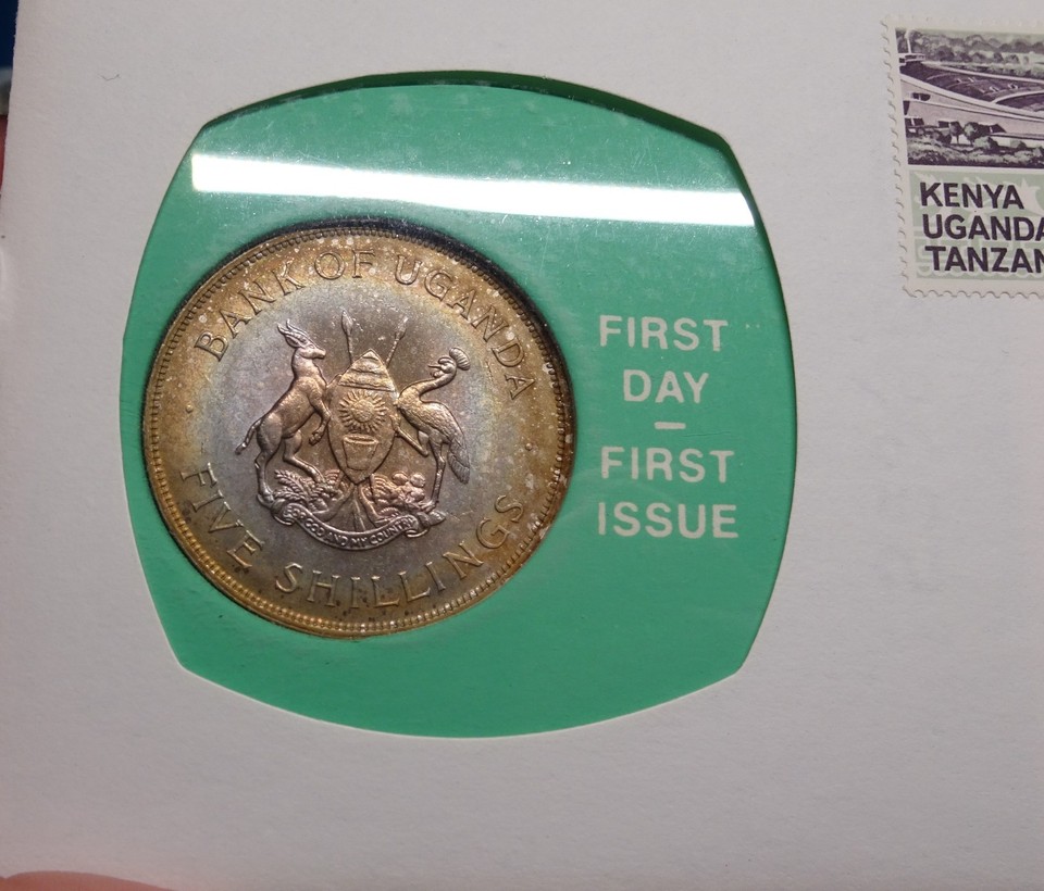 Bank of Uganda (Kenya-Uganda-Tanzania) FIRST DAY EDITION 5 Shillings ...