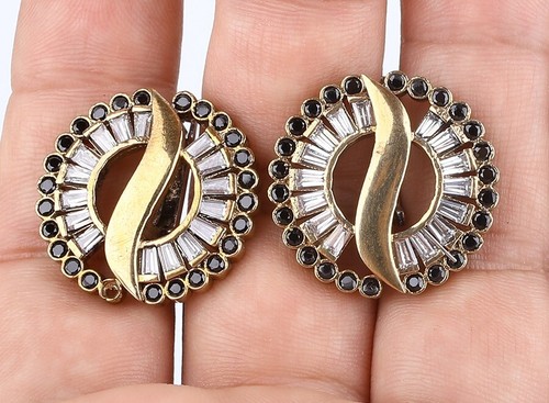 TURKISH SIMULATED ONYX .925 SILVER & BRONZE EARRINGS #51071 | eBay