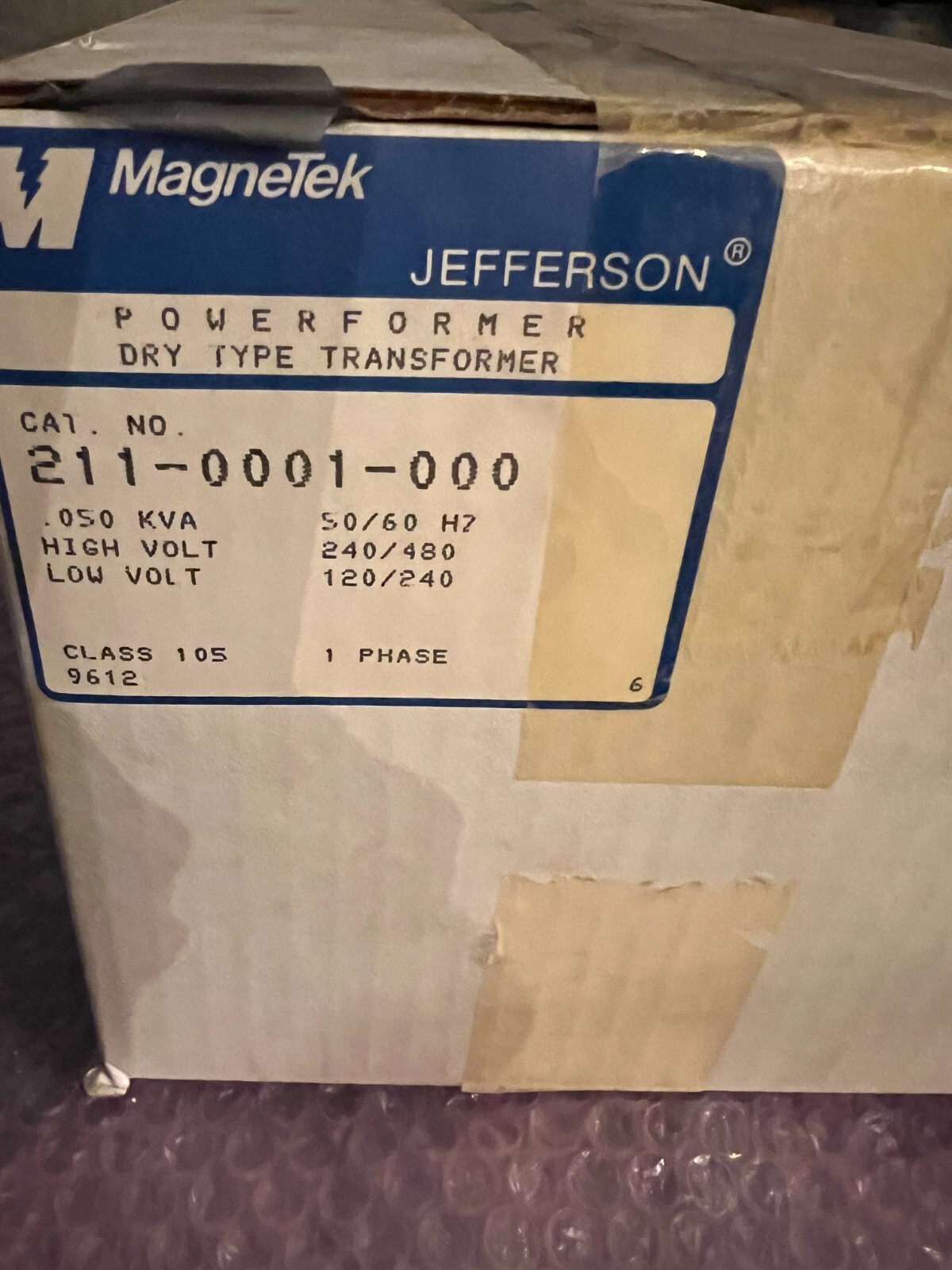 Magnetek 211-0001-000 Dry Type Transformer 50va 240/480v-ac 120/240v-ac ...